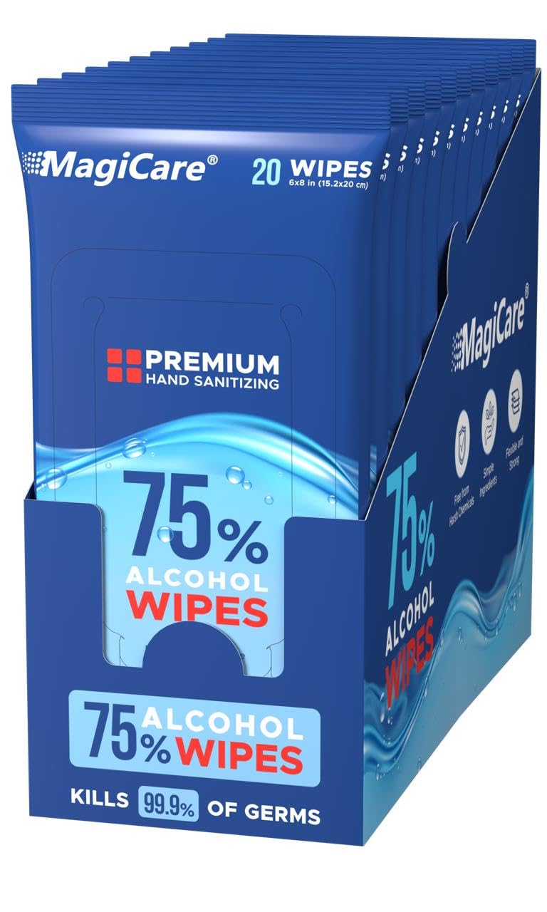 MagiCare 75% Alcohol Wipes (20ct) x 10 packs | Hand Sanitizer ...